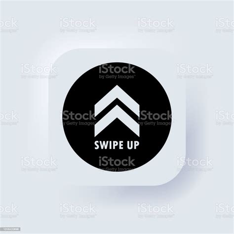아이콘을 위로 스 와이프합니다 소셜 미디어 버튼 그림 사진을 스크롤합니다 화살표 업 로고 Neumorphic Ui Ux 화이트