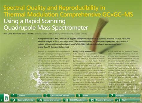 Spectral Quality And Reproducibility In Thermal Modulation Comprehensive Gcxgc Ms Mass