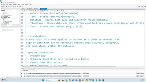 Sql Data Type Youtube