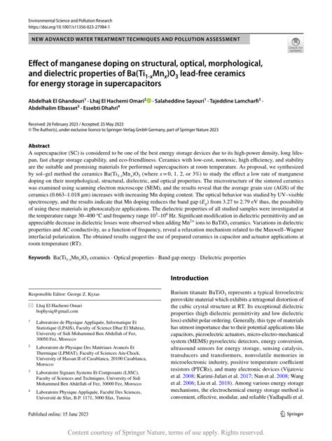 Effect Of Manganese Doping On Structural Optical Morphological And Dielectric Properties Of