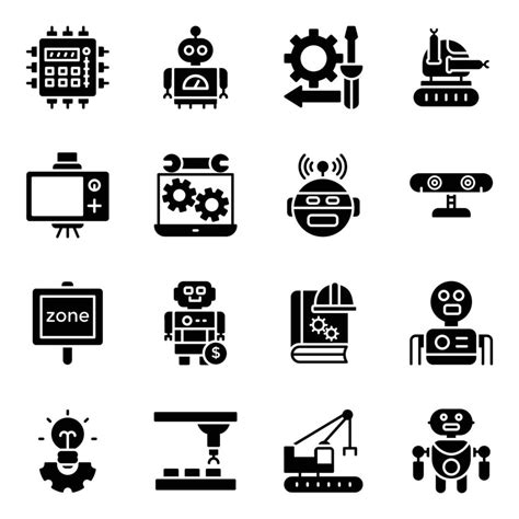 Pack Of Robotics Vector Icons 16761723 Vector Art At Vecteezy