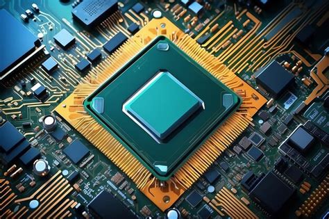 회로판 기술 배경 중앙 컴퓨터 프로세서 Cpu 개념 마더보드 디지털 프리미엄 Ai 생성 이미지
