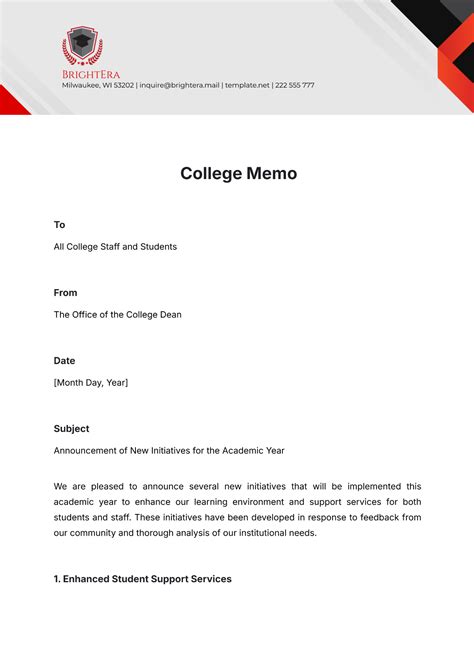 Memo Format Letter