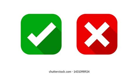 Checkmark X Confirm Deny Square Icon Stock Vector Royalty Free 1431098924
