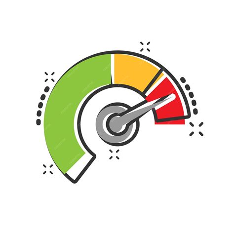 Premium Vector Meter Dashboard Icon In Comic Style Credit Score Indicator Level Vector Cartoon