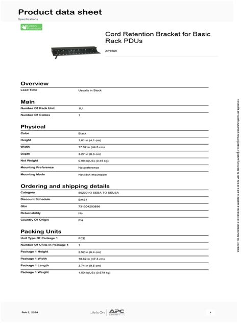Apc Rack Pdu Accessories Ap9569 Pdf Apc Rack Pdu Accessories Ap9569 Pdf