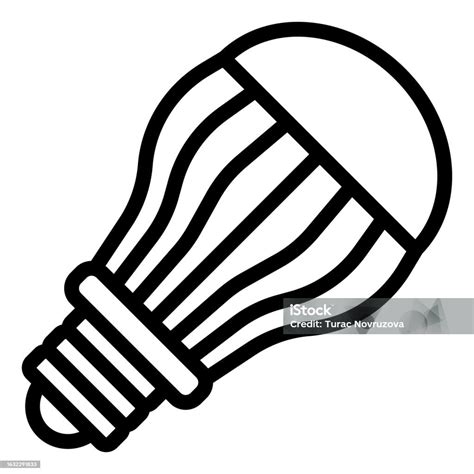 생태 전구 라인 아이콘입니다 에코 램프 벡터 그림은 흰색으로 분리되어 있습니다 및 앱을 위해 설계된 전기 개요 스타일 Eps 10 0명에 대한 스톡 벡터 아트 및 기타