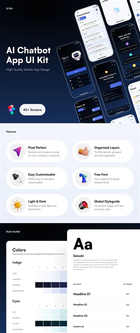 Ai06 40屏国外人工智能ai对话聊天app用户界面设计ui套件模板 Ai Chatbot Ui Kit 花瓣网