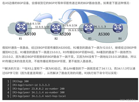 【博客467】bgp 边界网关协议 保证ibgp下一跳可达 bgp下一跳自我的命令 csdn博客