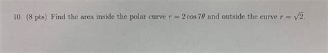 Solved Pts Find The Area Inside The Polar Curve R Chegg