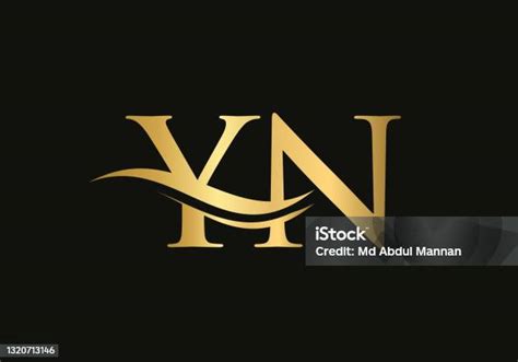 Yn 레터 로고 디자인 워터 웨이브 컨셉의 프리미엄 레터 Yn 로고 디자인 결정체에 대한 스톡 벡터 아트 및 기타 이미지