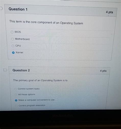 Solved Question 1 4 Pts This Term Is The Core Component Of Chegg Com