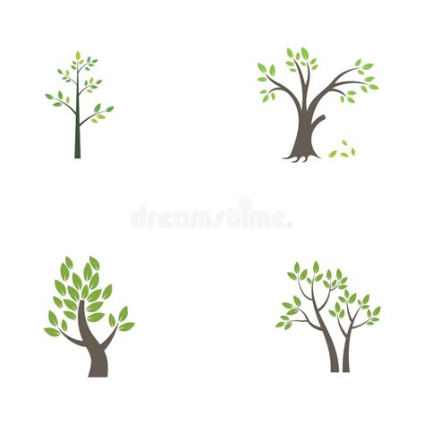 Tree Logo Design With Template Vector Concept Stock Vector Illustration Of Natural Trunk
