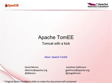 Apache Tomee Tomcat With A Kick Ppt