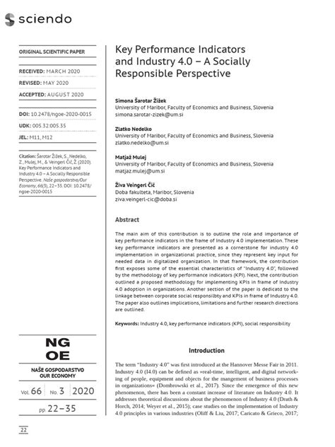 7 Key Performance Indicators And Industry 4 0 Pdf Performance Indicator Internet Of Things