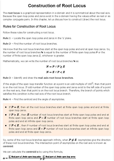 Construction Of Root Locus Key Rules And Techniques Studocu