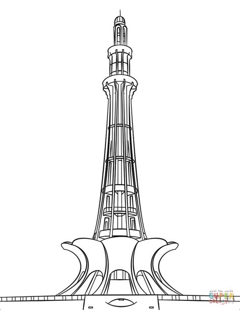 Minar E Pakistan Coloring Page Free Printable Coloring Pages