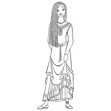 Раскраска Аша в полный рост распечатать раскраски для детей