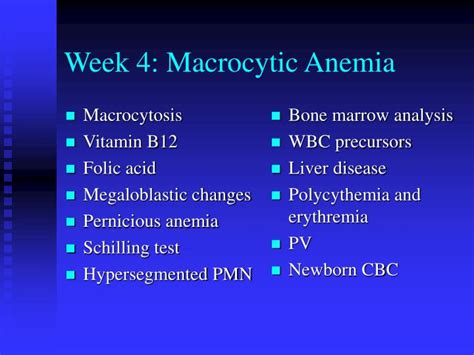 PPT Week Macrocytic Anemia PowerPoint Presentation Free Download ID