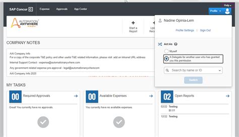 Delegate Error Sap Concur Community