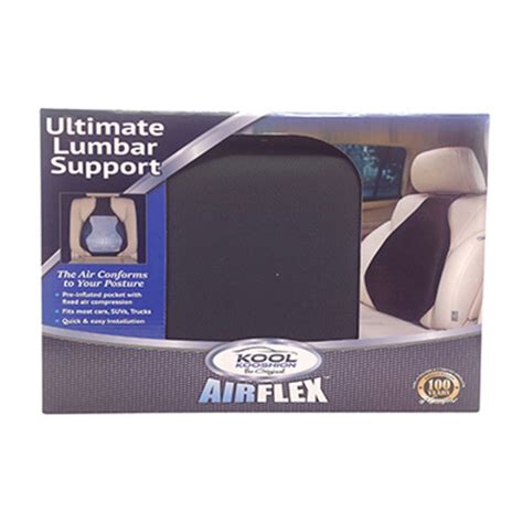 Kool Kooshion Original Quick Snap Air Flex Lumbar Support Vehicle Seat Cushion Black Each