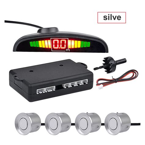 Led Parking Sensor For Car With 4 Reverse Backup Sensors Car Reversing Radar Monitor Detector