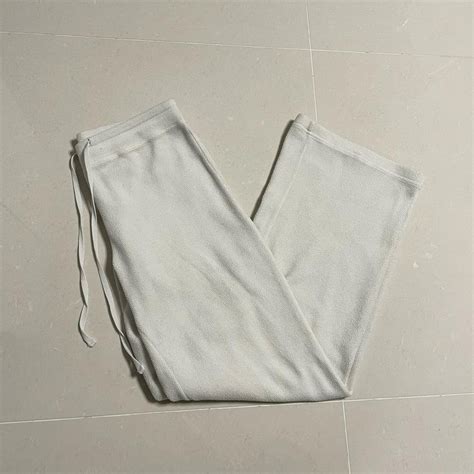 정품 유니클로 여성 후리스 팬츠 화이트 밴딩바지 헬로마켓