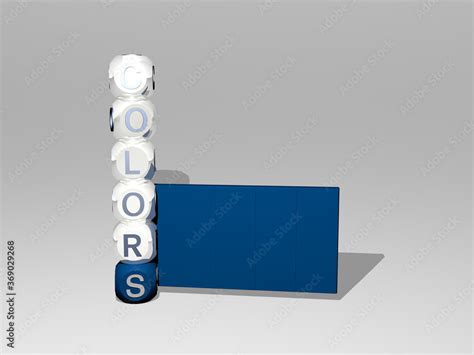 3d graphical image of colors vertically along with text built around