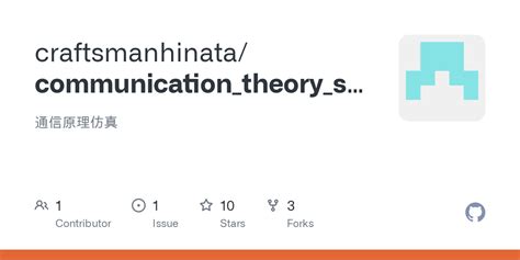 Github Craftsmanhinatacommunicationtheorysimulation 通信原理仿真