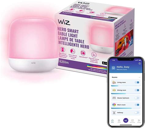 Wiz Hero Table Lamp Portable Smart Full Color Light Connects To
