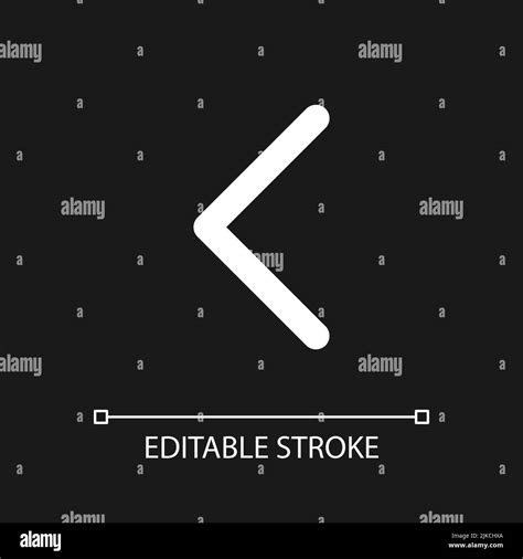 Left Arrow Pixel Perfect White Linear Ui Icon For Dark Theme Stock