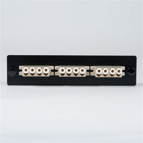 Classic LC LC Fiber Optic LGX Compatible Adapter Panel With Beige Multimode Adapters For 12