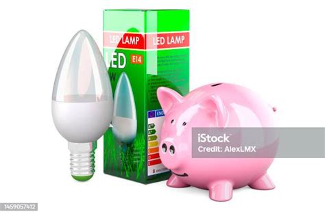 돼지 저금통이 있는 에너지 절약 Led 램프 에너지 소비 개념 절약 3d 렌더링 3차원 형태에 대한 스톡 사진 및 기타 이미지 3차원 형태 가격 개념 Istock