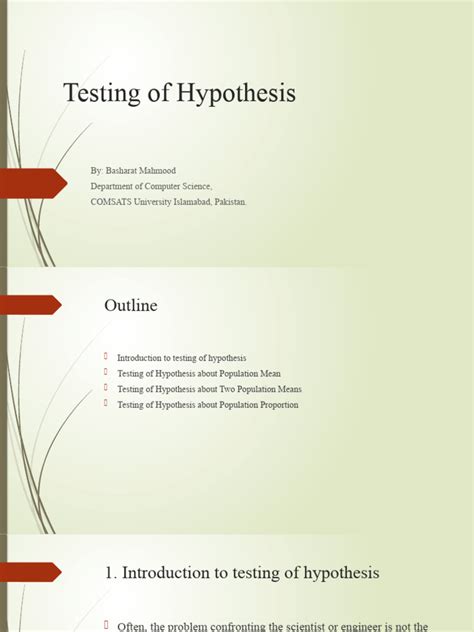 Testing Of Hypothesis Pdf P Value Hypothesis