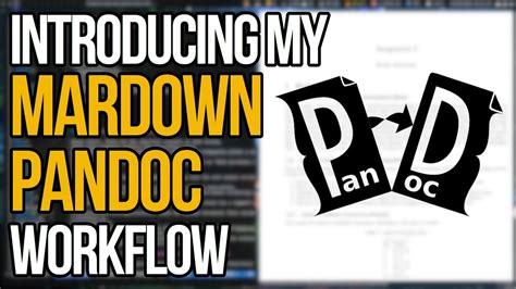 Introducing My Workflow With Pandoc Markdown