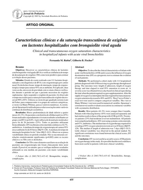 Pdf Clinical And Transcutaneous Oxygen Saturation Characteristics In Hospitalized Infants With