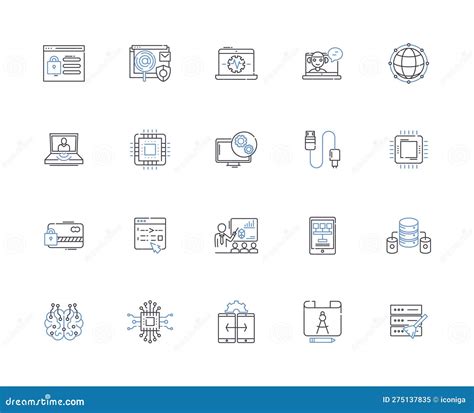 Software Outline Icons Collection Software Program Application
