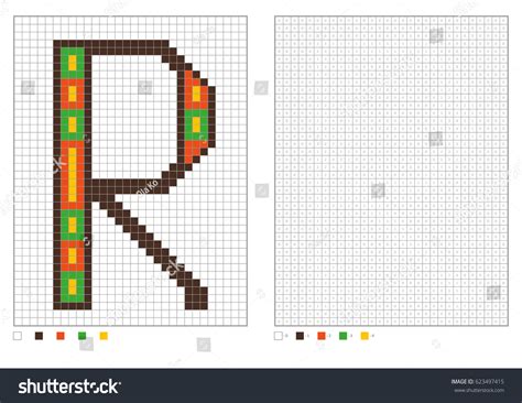 Vektor Stok Abc Coloring Page Alphabet Pixel Coloring Tanpa Royalti