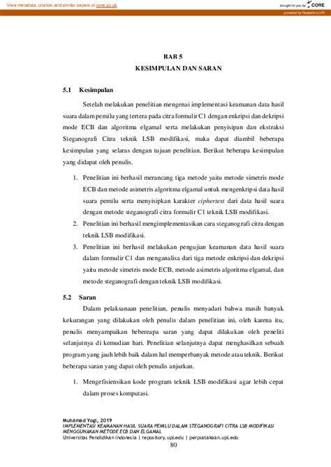 Pdf Implementasi Keamanan Hasil Suara Pemilu Dalam Steganografi Citra Lsb Modifikasi