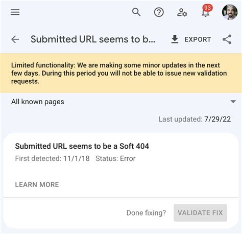 Google Search Console Validate Fix For Coverage Report Disabled