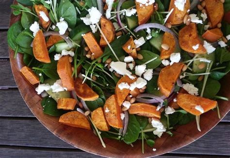 Sweet Potato Spinach And Feta Salad Real Recipes From Mums