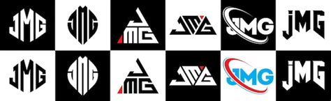 Premium Vector Jmg Letter Logo Design In Six Style Jmg Polygon Circle