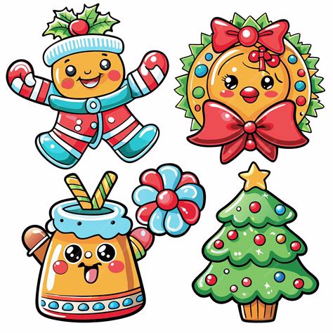 Cute Christmas Characters Set Premium Ai Generated Vector