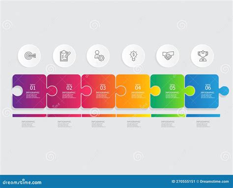 Horizontal Steps Timeline Infographic Element Vector Illustration 270146790