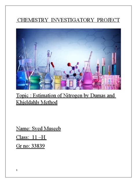 Chemistry Project Pdf Chemistry Applied And Interdisciplinary Physics