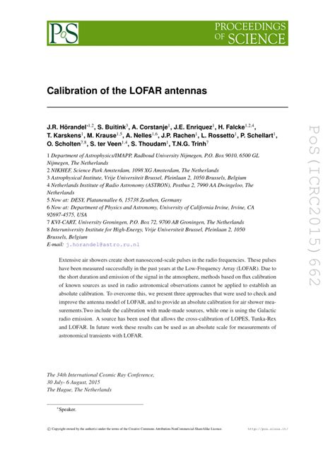 pdf calibration of the lofar antennas