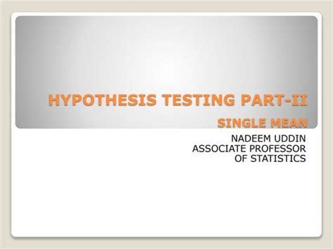 Questions On Hypothesis Testing Ppt