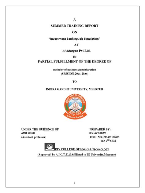 Project Report Keshav Yadav Pdf Securities Finance Investment