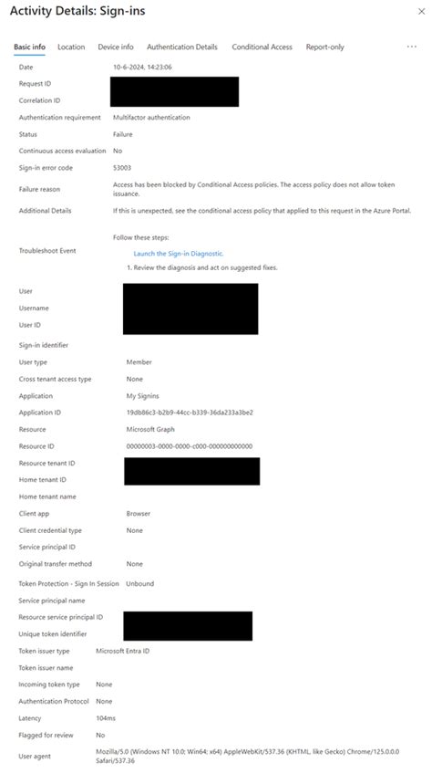 security info blocked by conditional access microsoft community hub