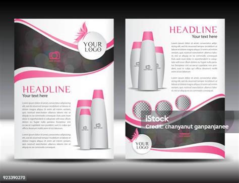 비즈니스 브로슈어 전단지 서식 파일 벡터 화장품 아름다움과 스파 패션 맥 업 크림 로션 향수 잡지 광고 포스터 소책자 회보